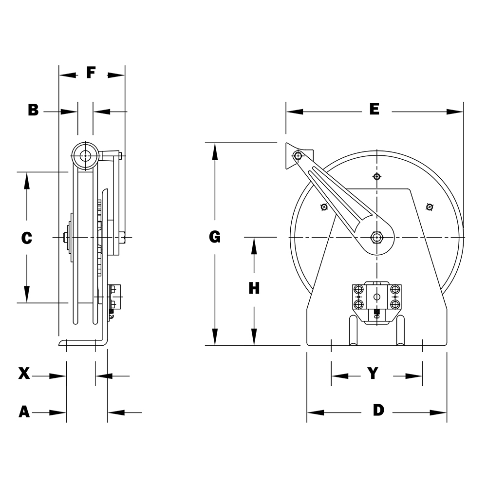 Hannay Hose Reels Static Grounding Cable Reels, Spring Rewind