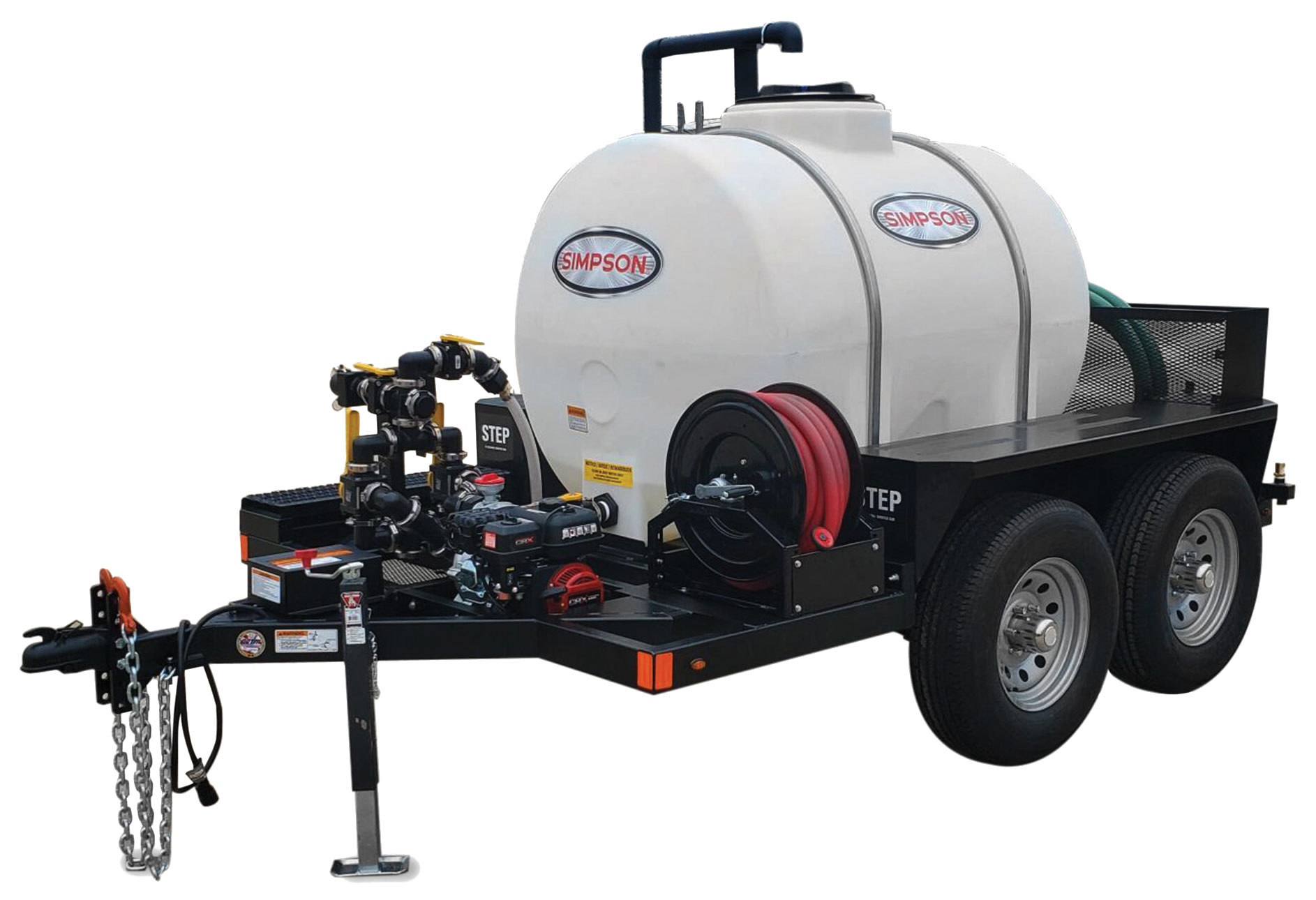 Water Tank Trailer with Pump, 525 Gallon Capacity