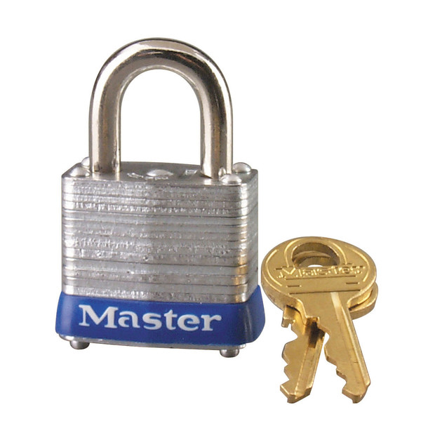 Master Lock Padlock, Steel, Base Width 1-1/8", Keyed Alike