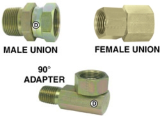 Hydraulic Swivel Unions, Plated Steel