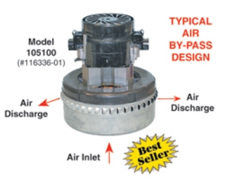 Ametek Lamb Vacuum Motors Vacuum Motors, Typical Air By-Pass (5.7" Dia ...