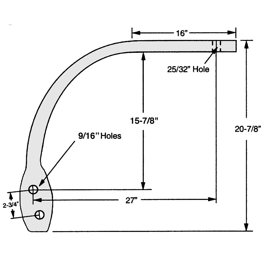 Spring Shank, Side Mount, 2IN X 1IN, 3-Hole DMI Pattern