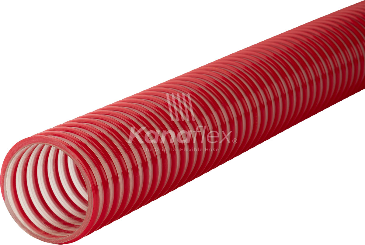 Air Seeder Hose, 2IN Red Helix. No Cuts, 100 Ft Increments