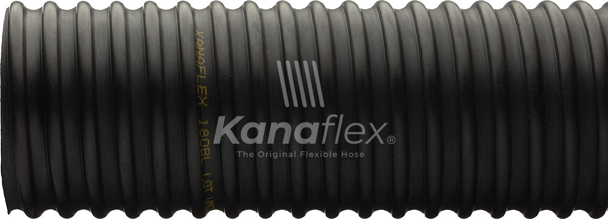 Hose, Material Handling, Light Duty, Black SBR, Corrugated, 8IN ID, 8 ...