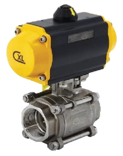 Chicago Valves 3-Piece Air Actuated Stainless Steel Ball Valves