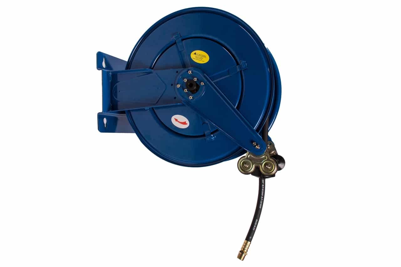 Hose Reel, 1/2IN x 100FT Hose, 300PSI, 1/2IN Inlet, 1/2IN MNPT Hose End ...
