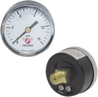Dry Design, Center Back Mount Pressure Gauges, Stainless Steel Case