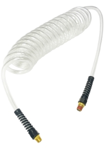 Freelin-Wade Self-Storing Coil Hoses, Polyurethane, Clear
