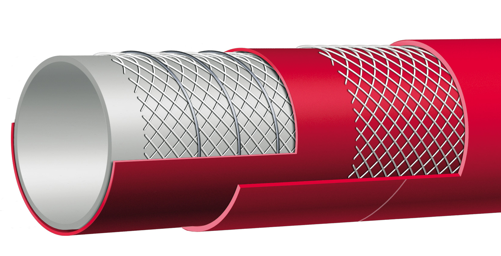 Suction Discharge Hose, Brewt, 1IN X 100FT, Red NR/EPDM Cover, Wire ...